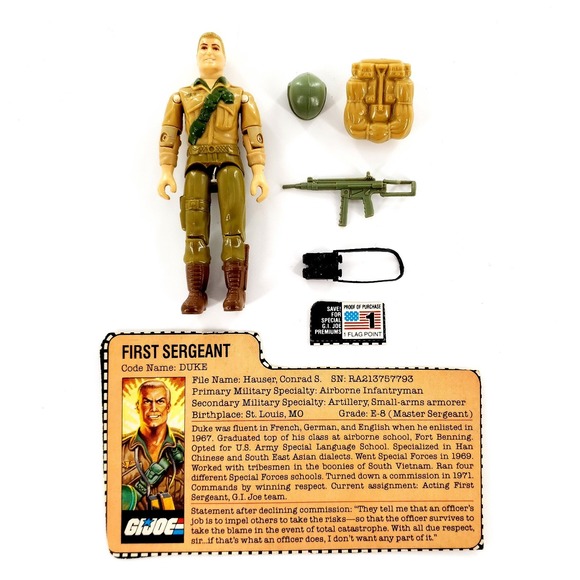 Toys | Vtg 1983 Gi Joe Duke V1 Figure Complete W File Card Broken ...